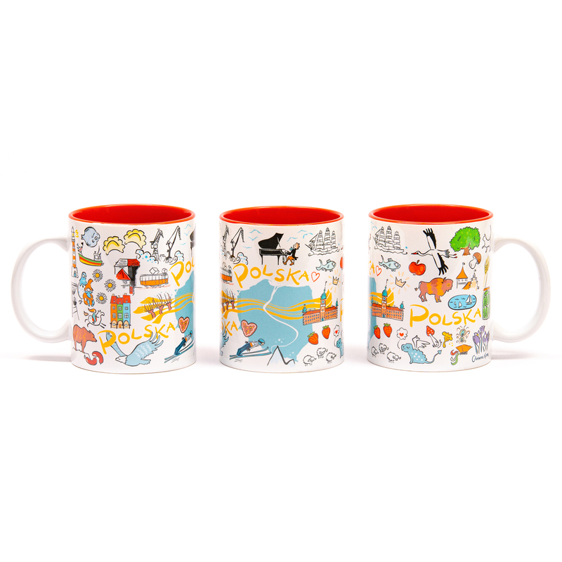 Kubek Polska Symbole - Gliniana Kura