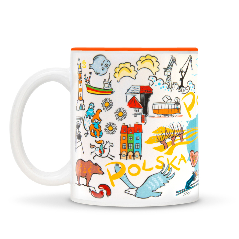 Kubek Polska Symbole - Gliniana Kura